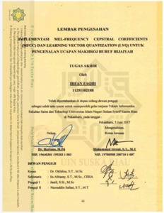 IMPLEMENTASI MEL-FREQUENCY CEPSTRAL COEFFICIENTS(MFCC) DAN LEARNING VECTOR QUANTIZATION (LVQ ...